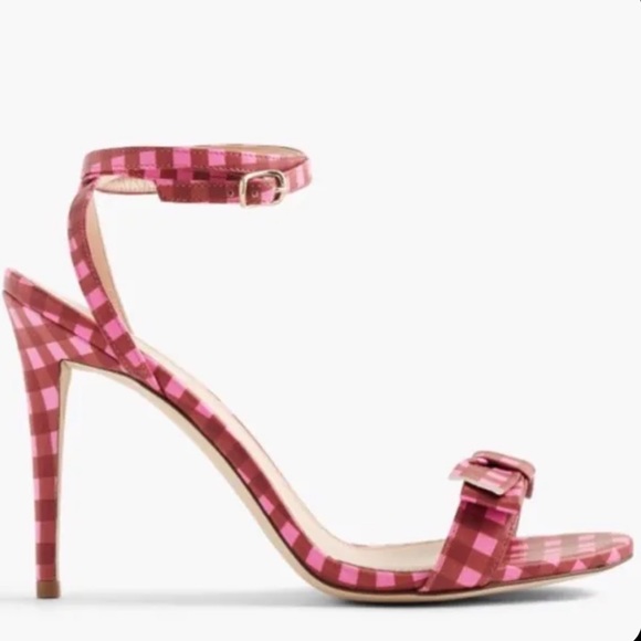 J. Crew | Shoes | Nwot Jcrew Gingham Leather Bow High Heels | Poshmark
